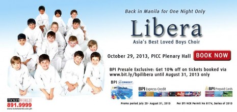 BPI Promo: 10% off on Libera (Asia'a Best Loved Boys Choir) tickets via ...