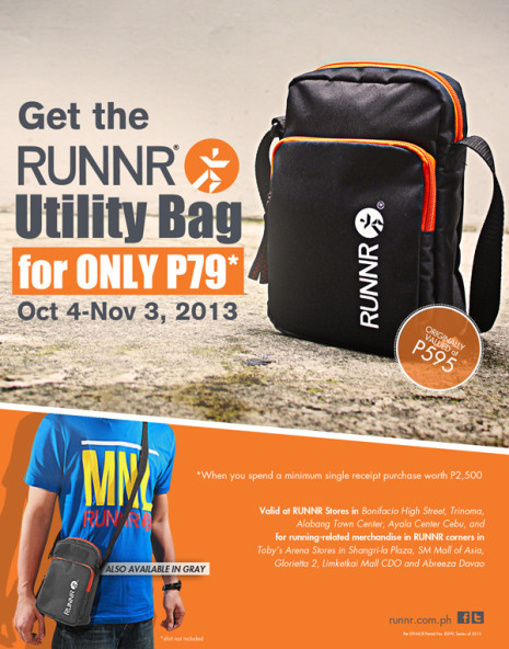 Runnr Utility Bag for Php 79 Promo October - November 2013 | Manila On Sale
