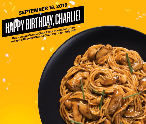 Yellow Cab Charlie Chan Chicken Pasta Promo September 2019 | Manila On Sale