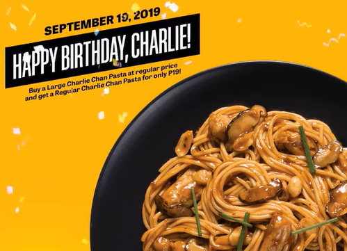 Yellow Cab Charlie Chan Chicken Pasta Promo September 2019 | Manila On ...