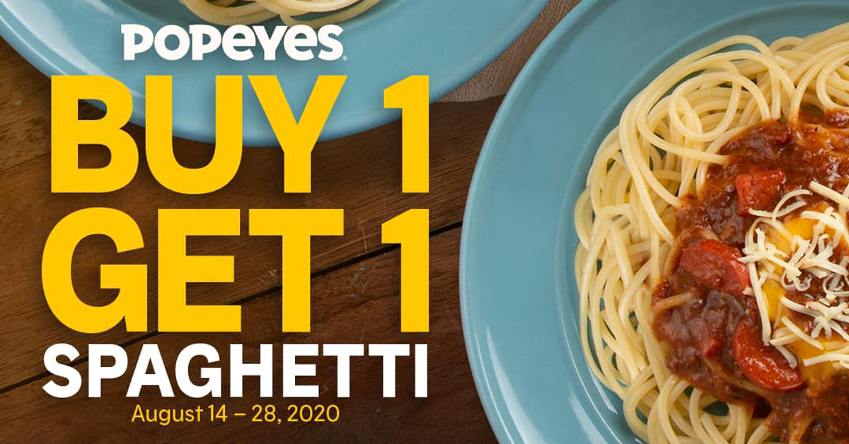 Popeyes Buy 1 Get 1 Spaghetti Promo 2020 | Manila On Sale