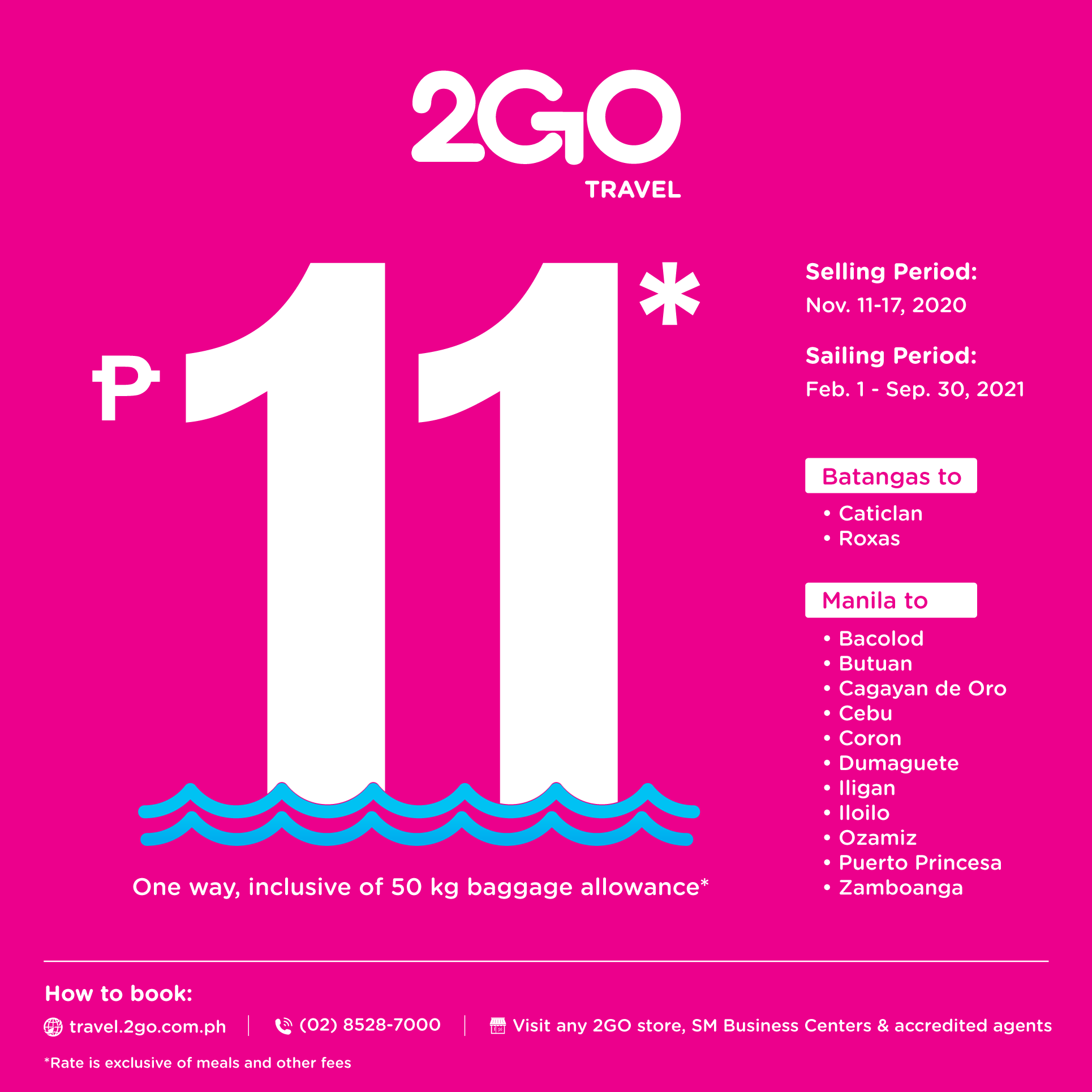 2GO Travel P11 Domestic Destination Promo | Manila On Sale