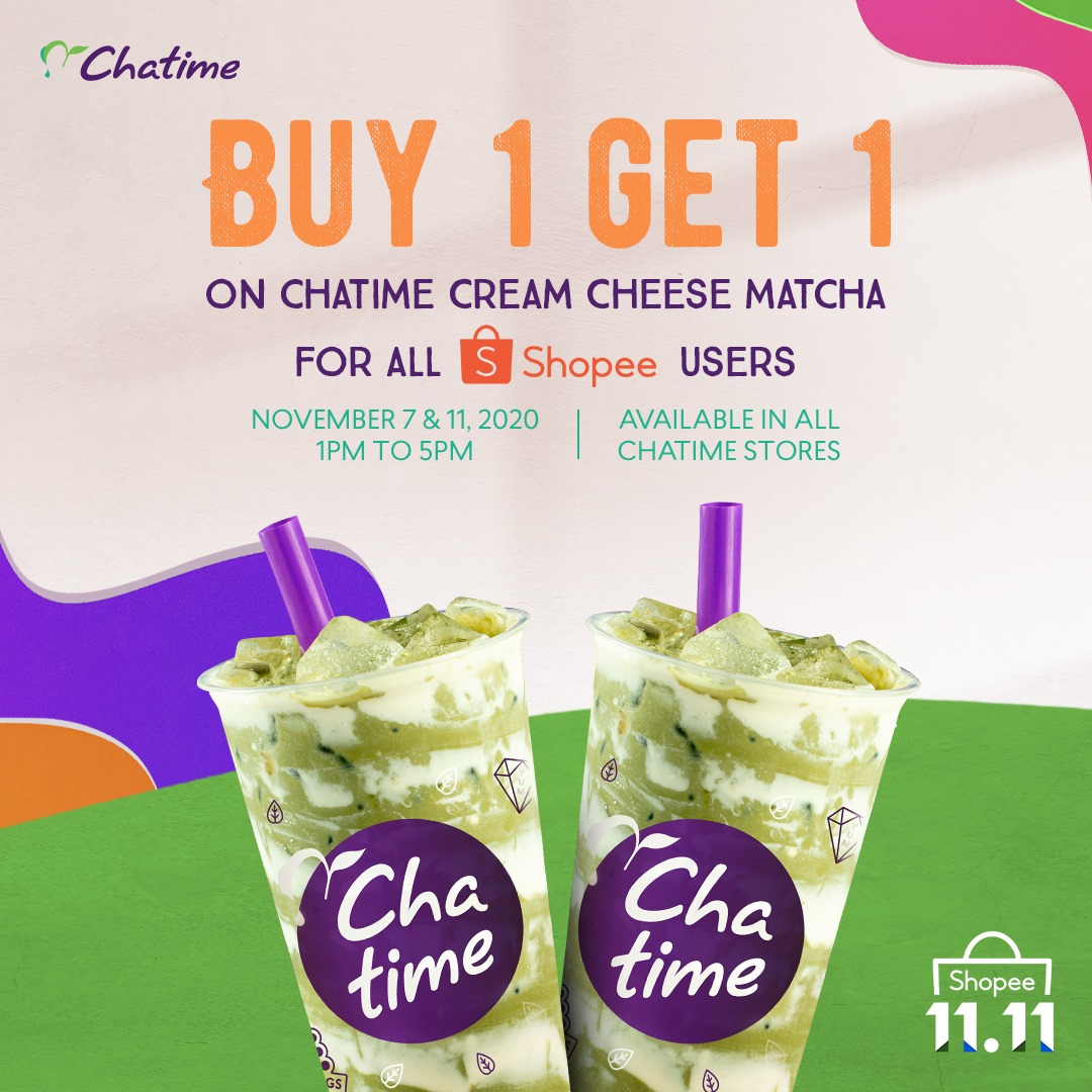 Chatime BUY 1 TAKE 1 Cream Cheese Matcha w/ Shopee | Manila On Sale