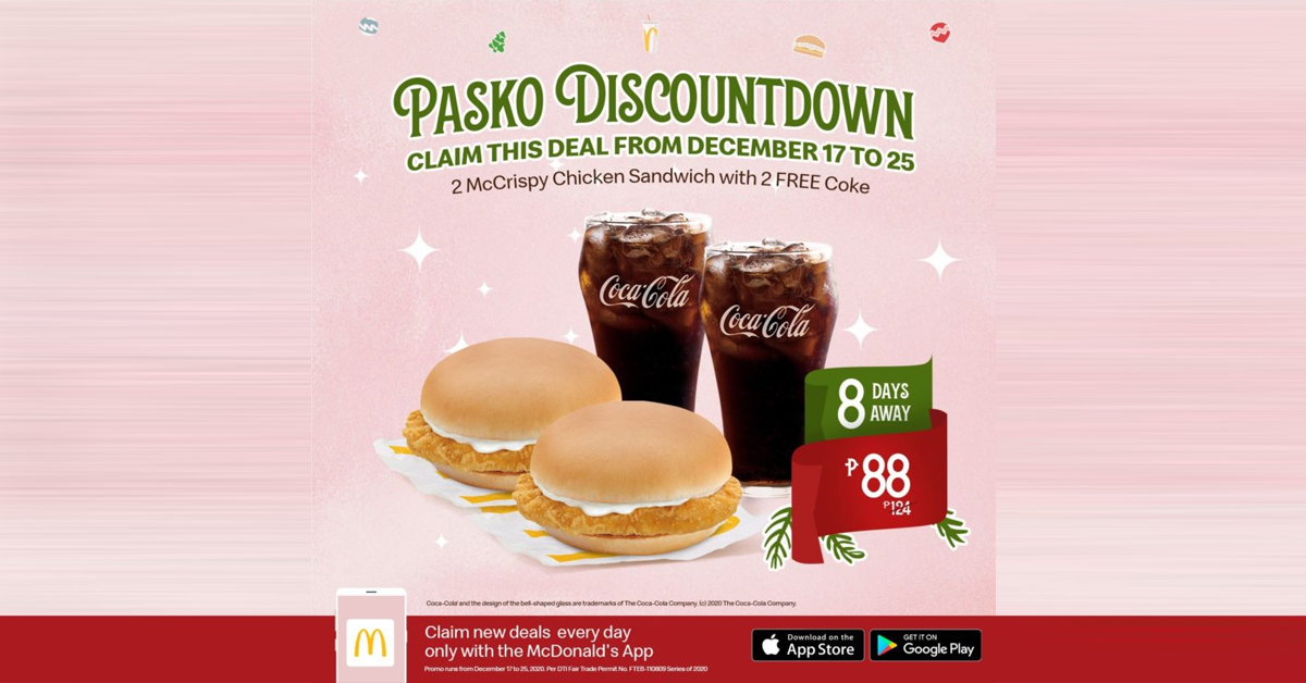 McDonald’s - 2 McCrispy Chicken Sandwich for P88 Promo | Manila On Sale