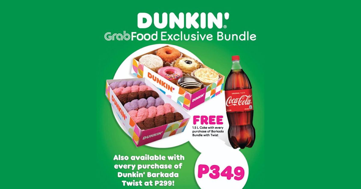 Dunkin’ Donuts – GrabFood Exclusive FREE Coke Bundle | Manila On Sale