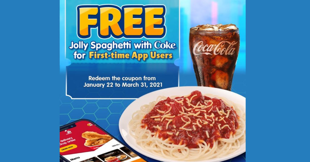 Jollibee FREE Jolly Spaghetti with Coke Promo