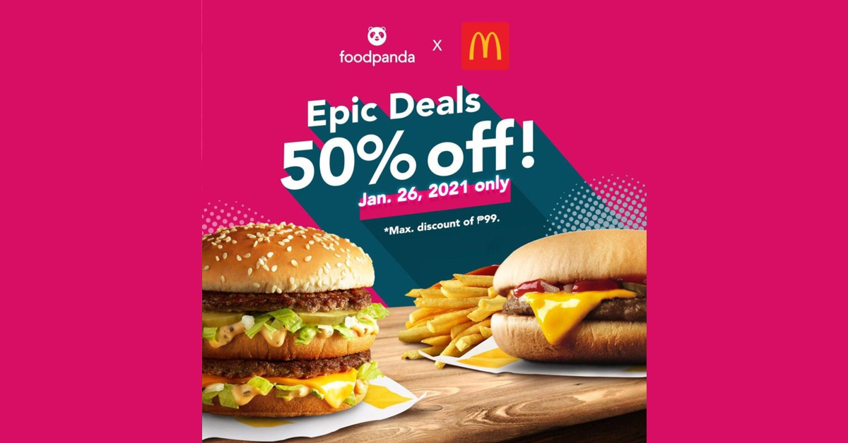 McDonald’s – 50% OFF via Food Panda (Today Only) | Manila On Sale