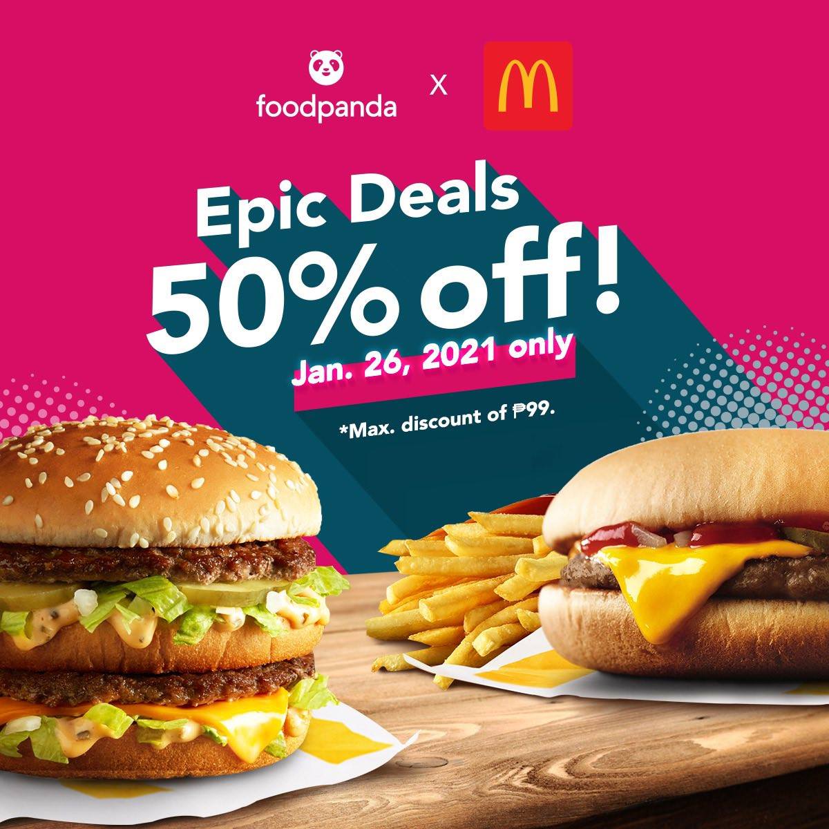 McDonald’s – 50% OFF via Food Panda (Today Only) | Manila On Sale