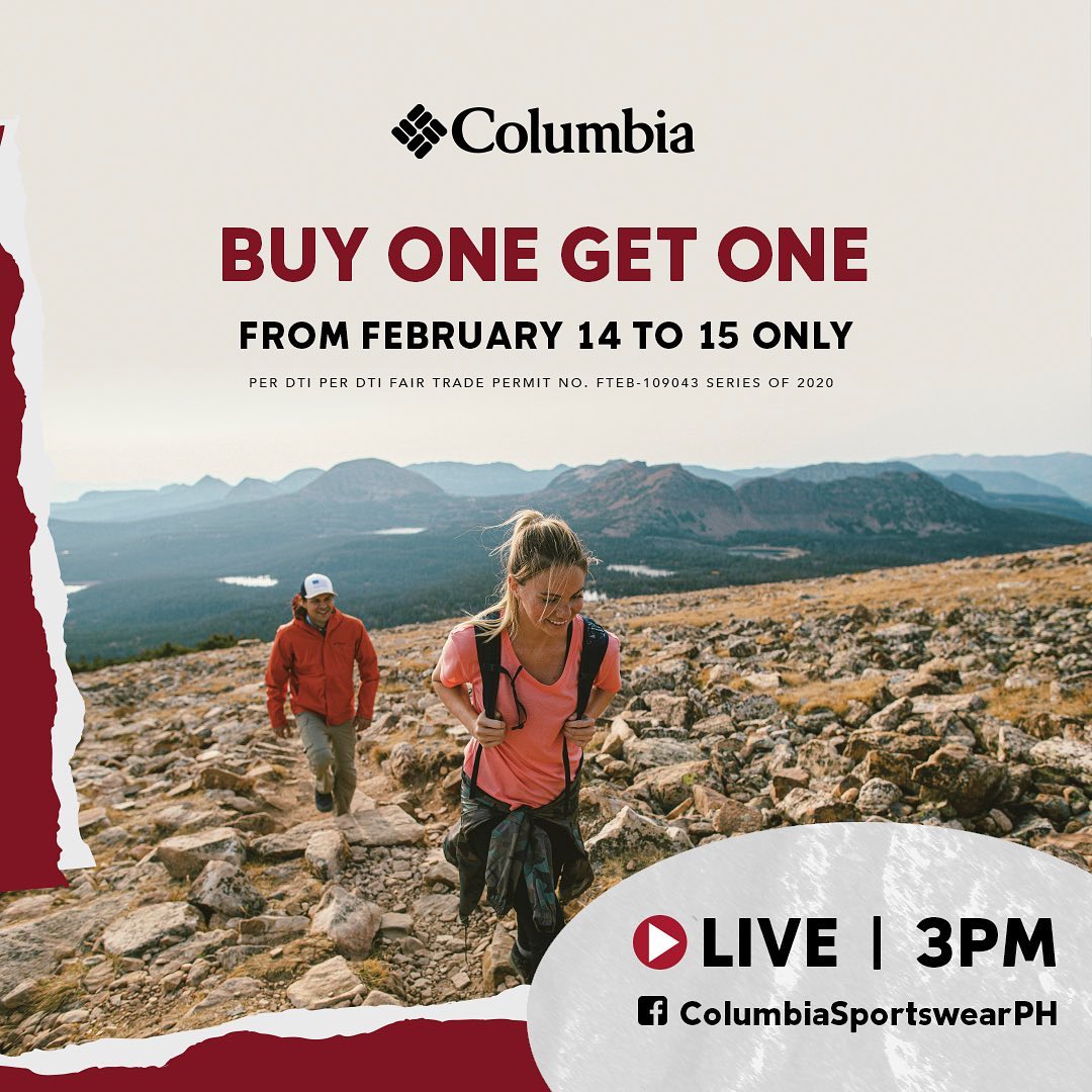 Columbia Sportswear – BUY 1 GET 1 Valentines Promo | Manila On Sale