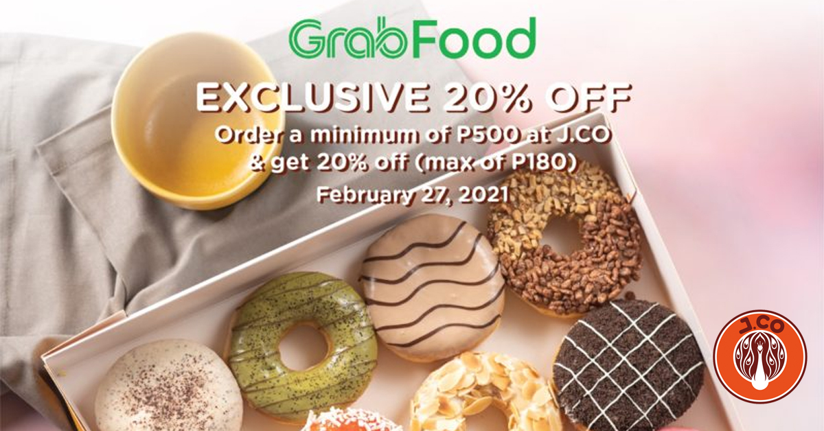 J.CO Donuts – 20% OFF GrabFood Promo | Manila On Sale