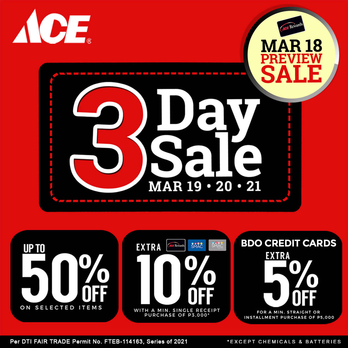 Ace Hardware – 3-Day Sale | Manila On Sale