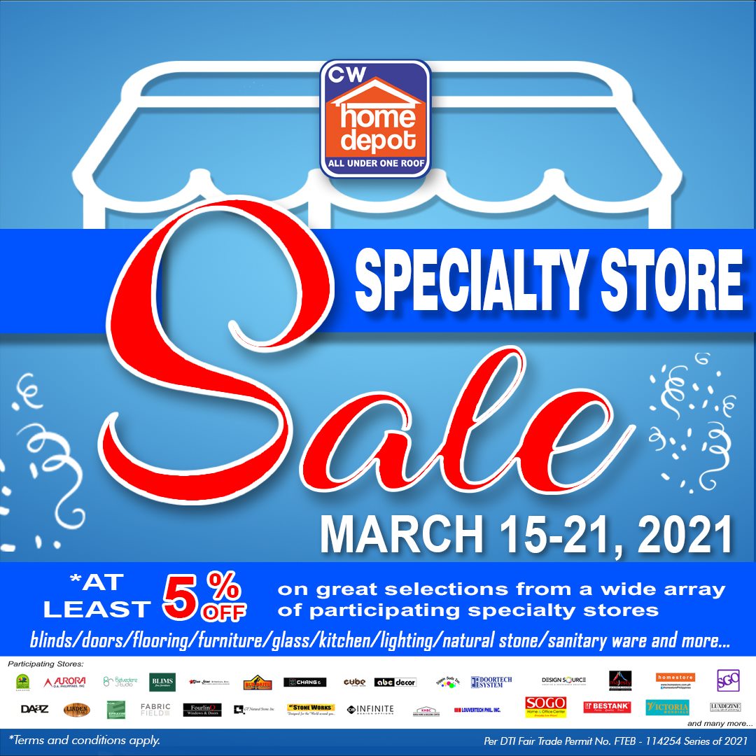 CW Home Depot – Specialty Store Sale | Manila On Sale