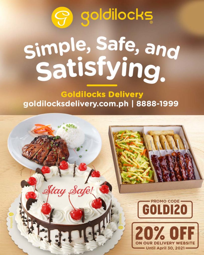 Goldilocks – 20% OFF Online Delivery Promo | Manila On Sale