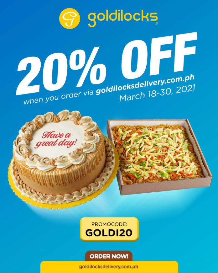 Goldilocks – 20% OFF Delivery Promo | Manila On Sale