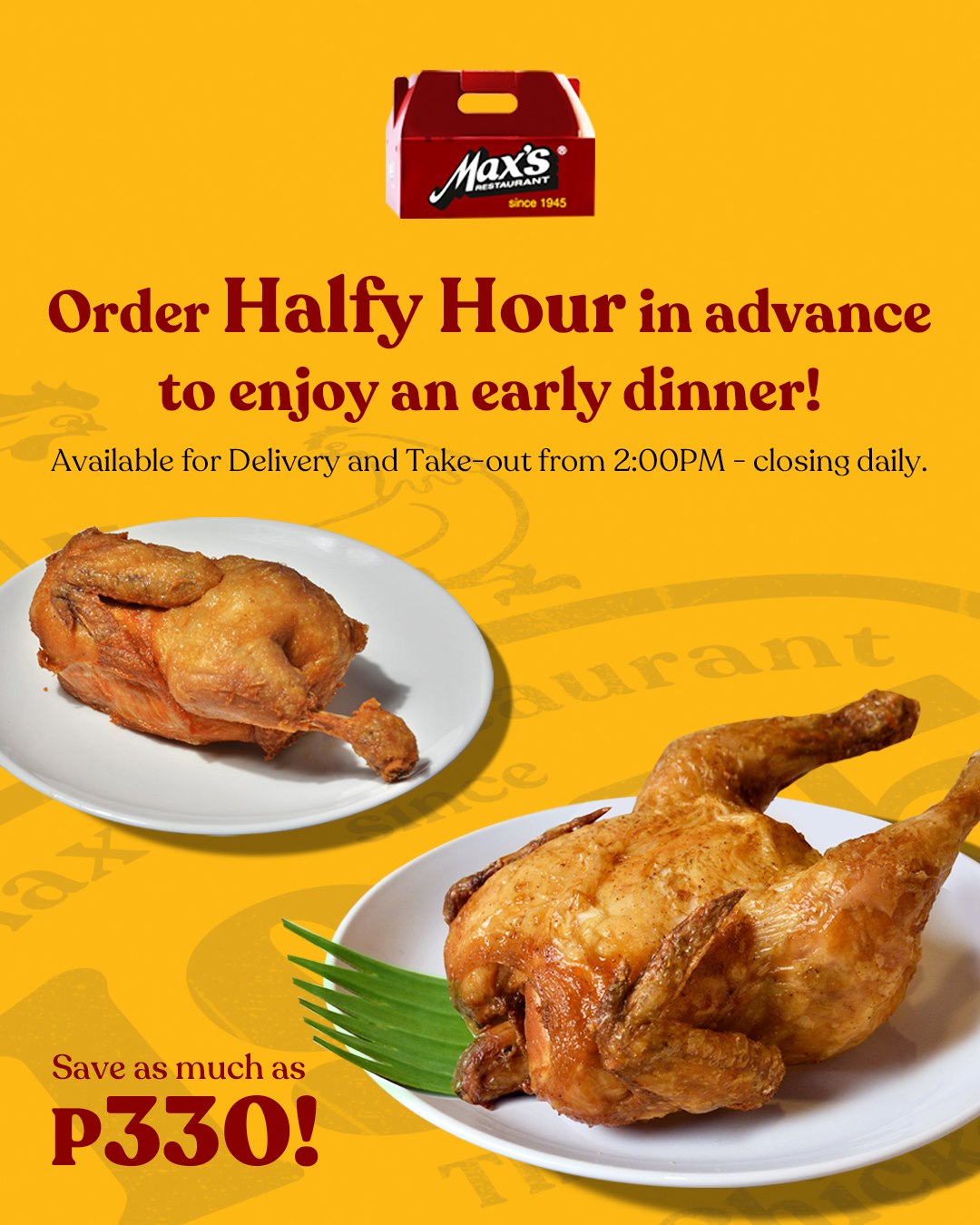 Max’s Restaurant – Halfy Hour Promo | Manila On Sale