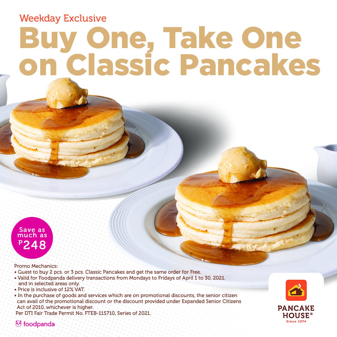 Pancake House – Buy 1 Take 1 Pancakes via Foodpanda | Manila On Sale