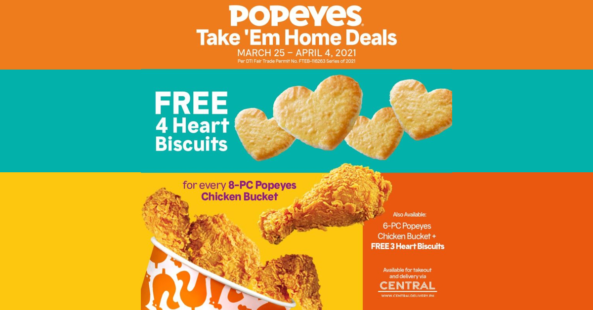 Popeyes – FREE 4 Heart Biscuits Promo | Manila On Sale