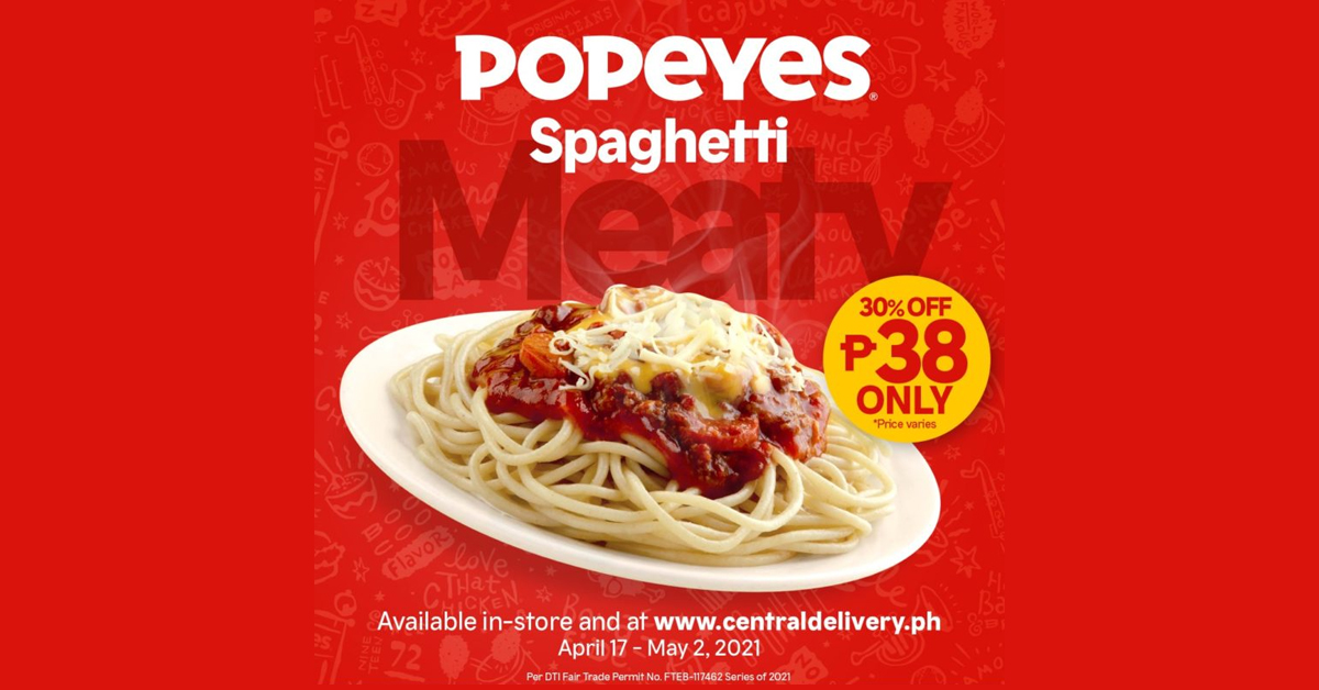 Popeyes – P38 Spaghetti Promo | Manila On Sale