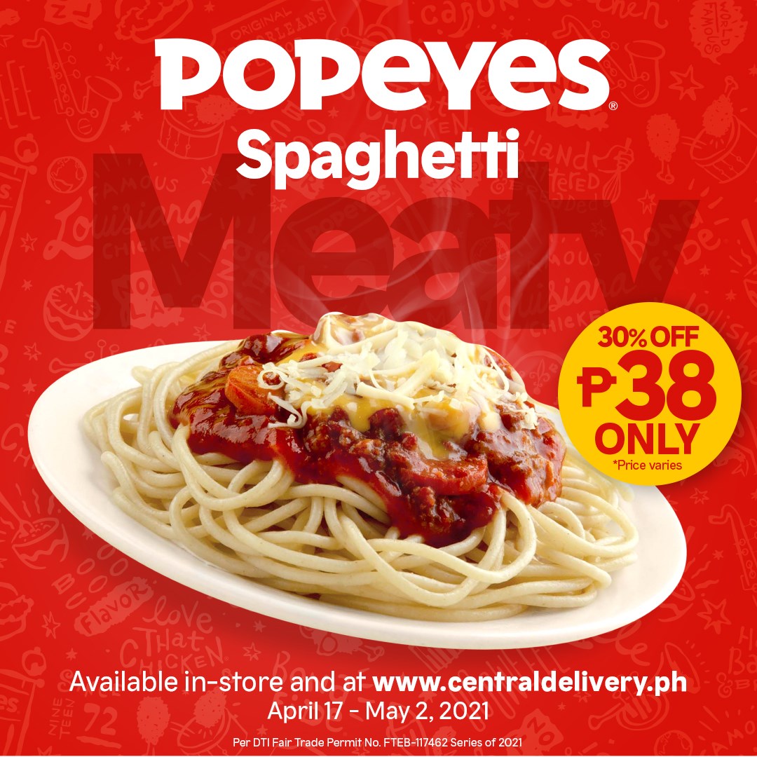 Popeyes – P38 Spaghetti Promo | Manila On Sale