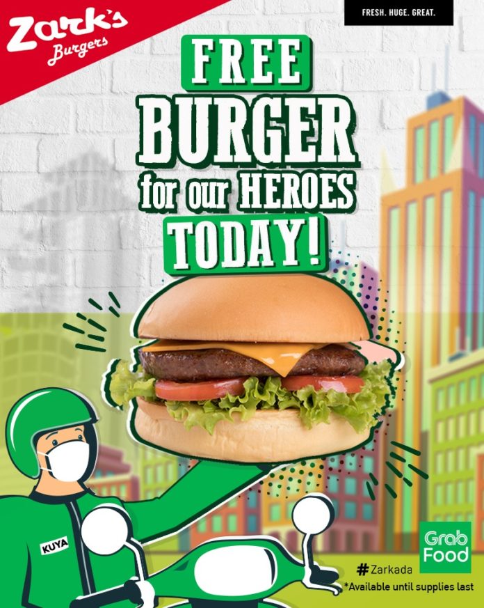 Zark’s Burgers – FREE Burger for Delivery Heroes | Manila On Sale
