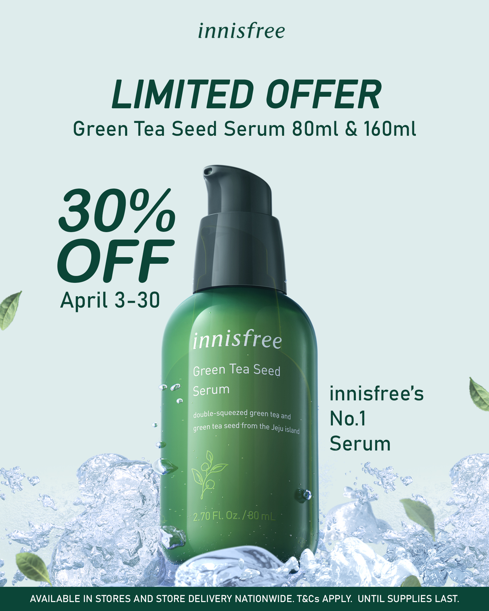 innisfree – 30% OFF the Green Tea Seed Serum | Manila On Sale