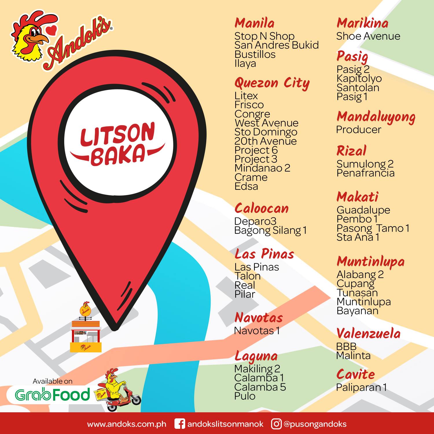Andok’s – Litson Baka Branch Locations | Manila On Sale