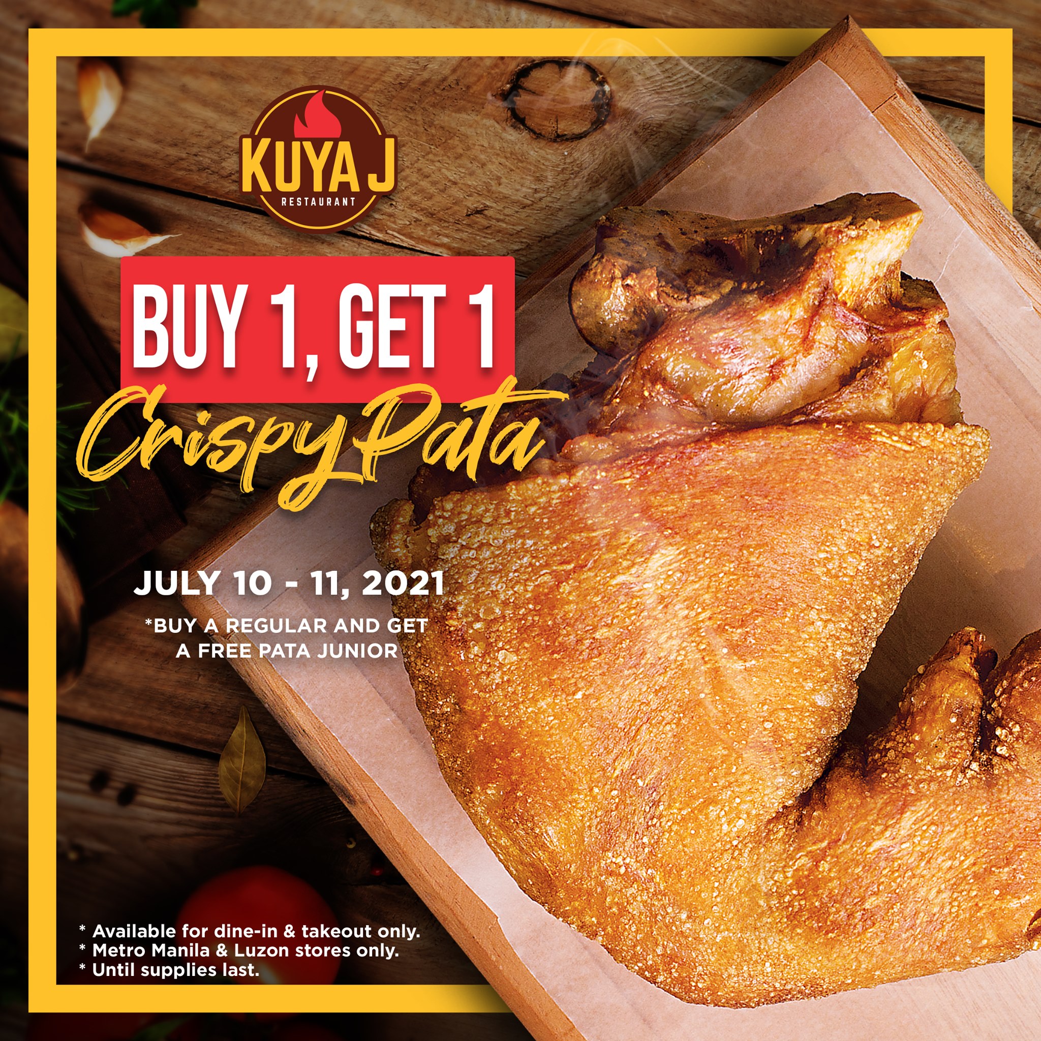 Kuya J – BUY 1 TAKE 1 Crispy Pata Promo | Manila On Sale