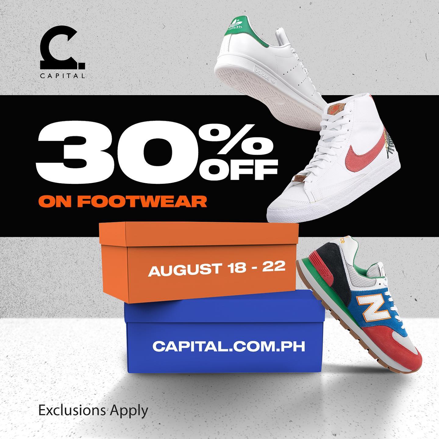 Capital PH – 30% OFF on Footwear Sale | Manila On Sale