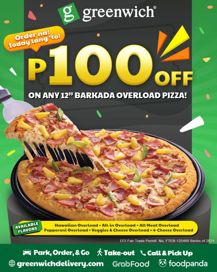 Greenwich – P100 OFF 12″ Pizza (Today Only) | Manila On Sale