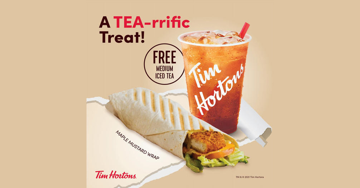 Tim Hortons – Maple Mustard Wrap w/ FREE Ice Tea Promo | Manila On Sale