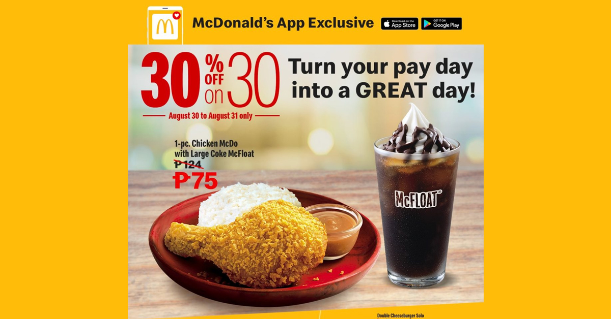 McDonald’s – 30% OFF on 30th Promo | Manila On Sale