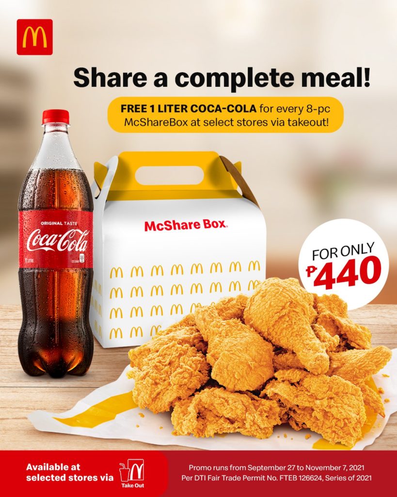 McDonald’s – FREE 1 Liter Coca-Cola with McShare Box | Manila On Sale