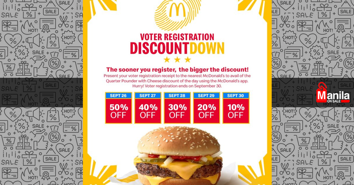 McDonald’s – Voter Registration Discountdown Promo | Manila On Sale
