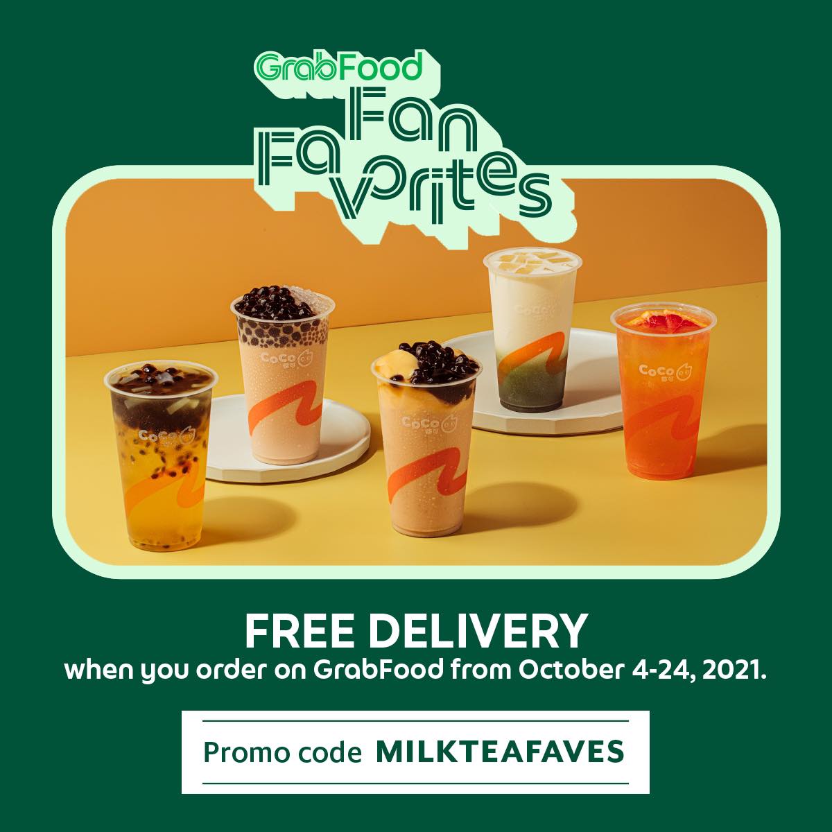 CoCo Fresh Tea & Juice – GrabFood FREE Delivery Promo | Manila On Sale