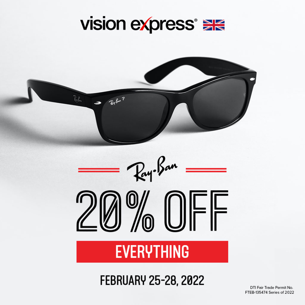 Vision Express – 20% discount on EVERYTHING RAY-BAN | Manila On Sale