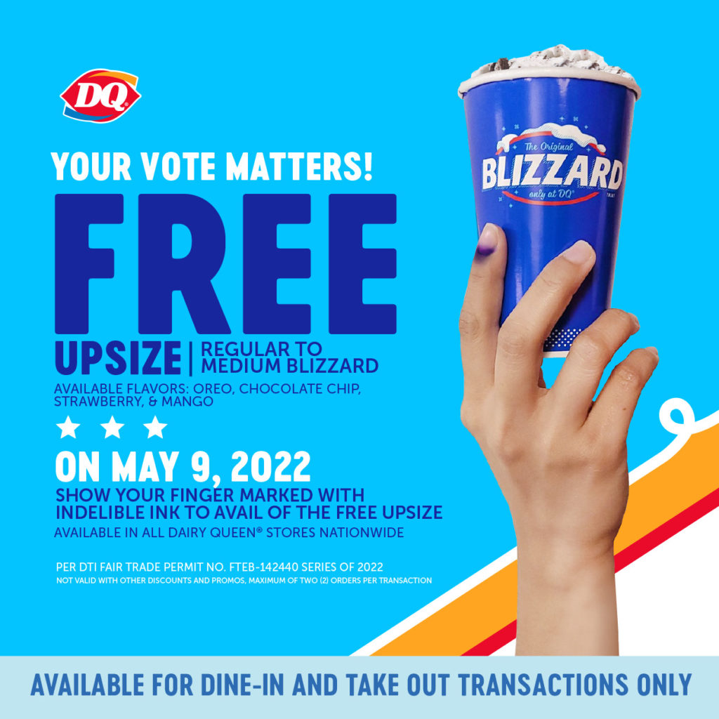 Dairy Queen – FREE Blizzard Upsize Voting Promo | Manila On Sale