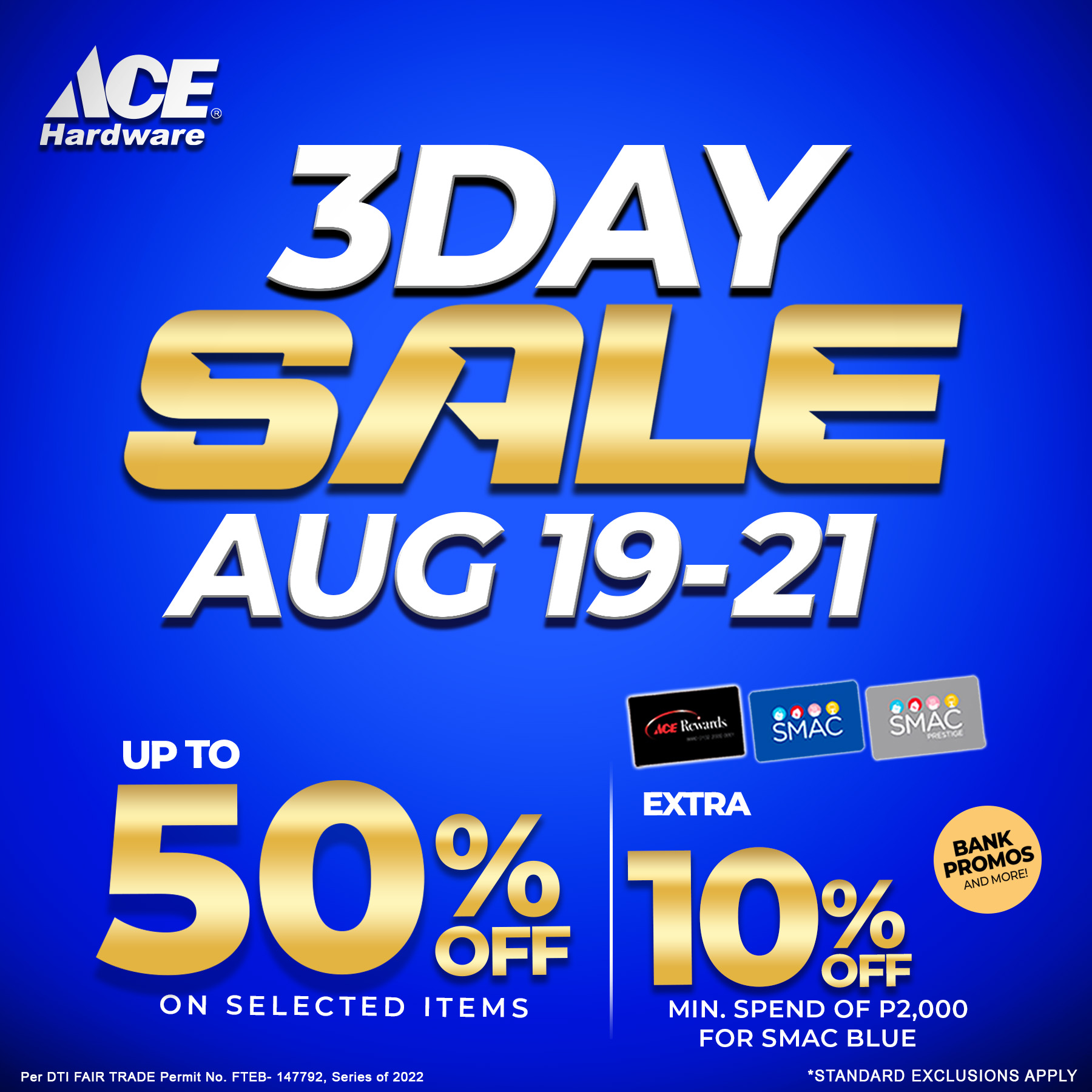 ACE Hardware – 3 DAY SALE | Manila On Sale